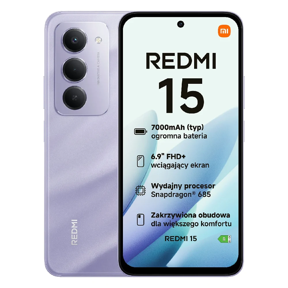 Xiaomi Redmi 15 4G DS 6/128GB Sandy Purple MZB0L1JEU - AMPQ PL – smartfony, tablety, smartwatche ...